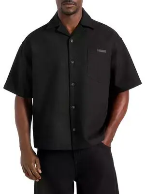 Manière De Voir Signature Twill Boxy Shirt - Black