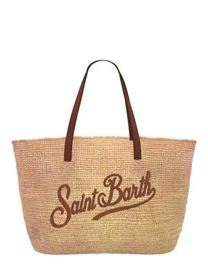 MC2 SAINT BARTH City Embroidered Tote Bag - Neutrals