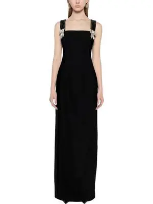 DINA MELWANI Embellished Gown - Black