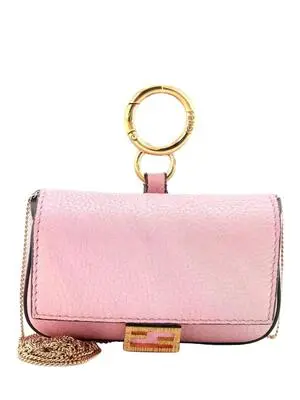 Fendi Leather Nano Crossbody Bag - Pink