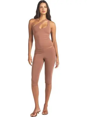 SKIMS One Shoulder Cut Out Top - Nutmeg