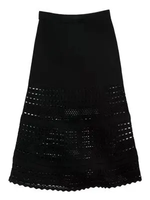 Simkhai Open-stitch Midi Skirt - Black