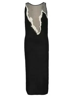 KRIZIA Sleeveless Midi Dress With Mesh Panels - Black