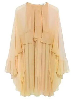 Chloé Ruffled Silk Mini Dress - Neutrals