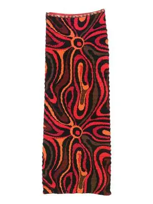 Emilio Pucci Printed Puckered Texture Maxi Skirt - Black