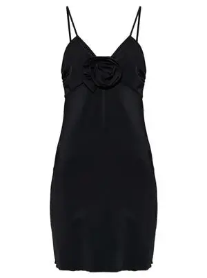 Moschino Floral Appliqué Mini Dress - Black