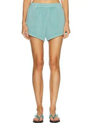 Beyond Yoga Mid Rise Short - Washed Teal Sea