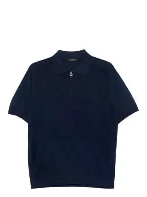 Stefano Ricci Patterned Zip-fastening Polo Shirt - Blue
