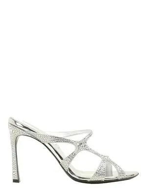 SERGIO ROSSI Embellished Stiletto Sandals - Silver