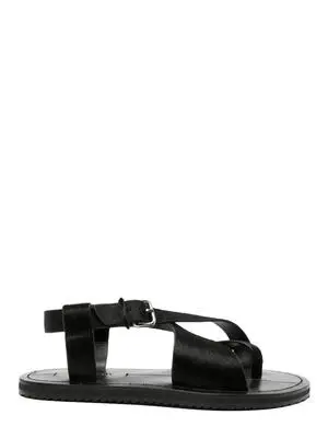 A.emery Ora Flat Sandals With Crossover Straps - Black
