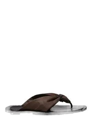 Loulou De Saison Embossed Leather Flat Sandals - Brown