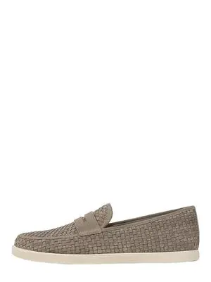 Vince Santino Woven Suede Loafer - Flint