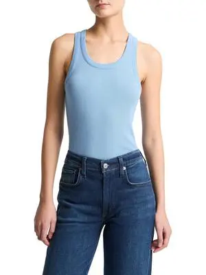 Vince Ribbed Scoop-neck Tank - Hydra