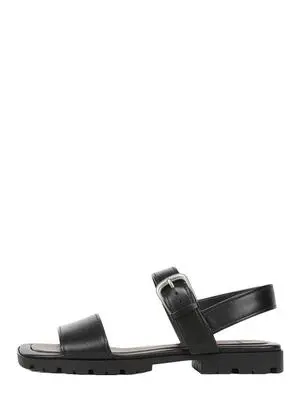 Vince Vega Leather Lug-sole Sandal - Black