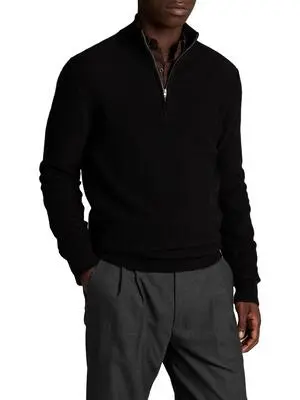 Vince Vince Plush Cashmere Quarter-Zip Sweater Black