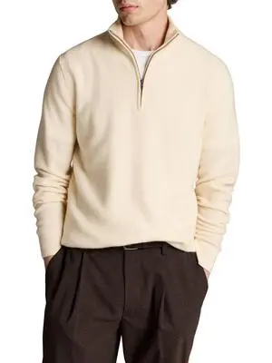 Vince Vince Plush Cashmere Quarter-Zip Sweater Bone
