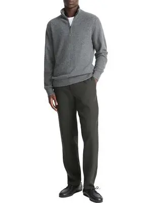 Vince Plush Cashmere Quarter-zip Sweater - Medium Heather Grey
