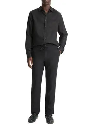 Vince Lightweight Hemp Drawstring Trousers - Black