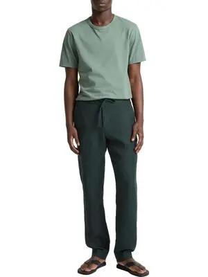Vince Lightweight Hemp Drawstring Trousers - Seaweed