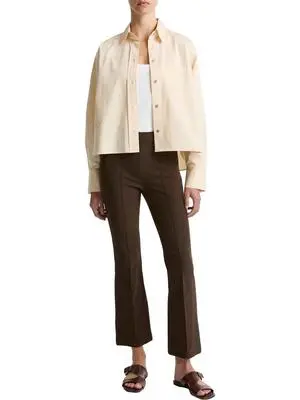 Vince Vince Niki Mid-Rise Pintuck Crop Flare Pant Willow