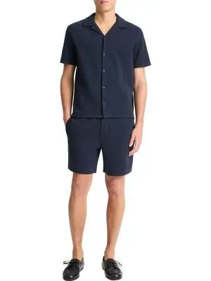 Vince Cotton Bouclé Pull-on Short - Coastal Blue