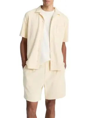 Vince Cotton Bouclé Cabana Shirt - Bone