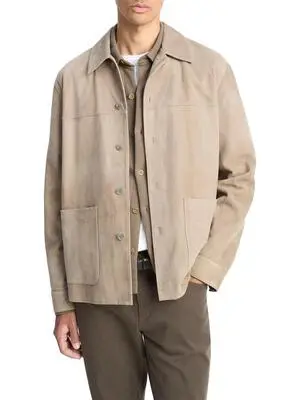 Vince Suede Shirt Jacket - Putty