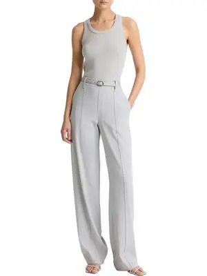 Vince Joan High-rise Linen-blend Wide-leg Pants - Bay Mist