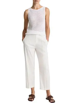 Vince Grace Mid-rise Linen-blend Pull-on Pant - Off White