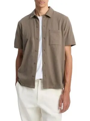Vince Men's Sueded Cotton Jersey Button-front Shirt Dome
