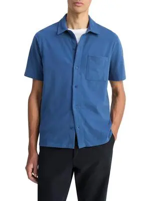 Vince Sueded Cotton Jersey Button-front Shirt - High Tide