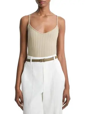 Vince Ribbed V-neck Camisole - Mojave