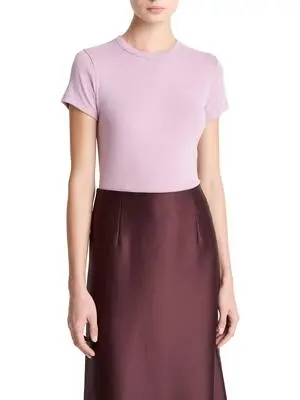 Vince Pima Cotton-blend Shrunken T-shirt - Amethyst