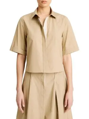 Vince Canvas Tape Cotton Button-front Shirt - Sandbar