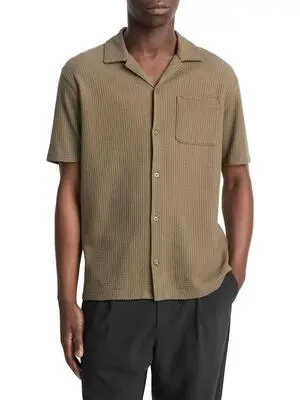 Vince Seersucker-knit Cotton Cabana Shirt - Dome