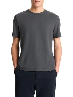 Vince Pima Cotton Piqué Crew Neck T-shirt - Soft Black