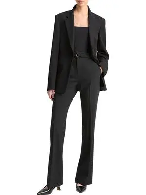Vince Belted High-waist Slim Flare Trouser - Black