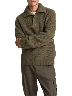 Vince Honeycomb Wool Mock Neck Sweater - Leaf