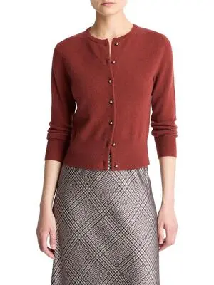 Vince Button Detailed Wool & Cashmere-blend Cardigan - Siena