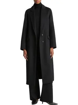 Vince Wool-blend Single-breasted Coat - Black