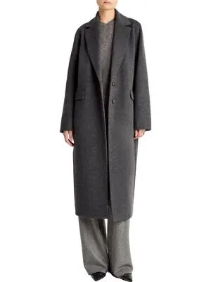 Vince Wool-blend Single-breasted Coat - Charcoal