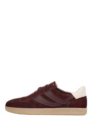 Vince Oasis Suede And Leather Lace-up Sneakers - Amarena Bordeaux