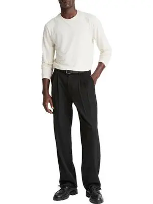 Vince Wool Double-pleat Tailored Trousers - Black