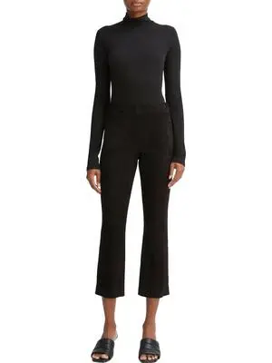 Vince Stretch-suede Cropped Flare Leggings - Black