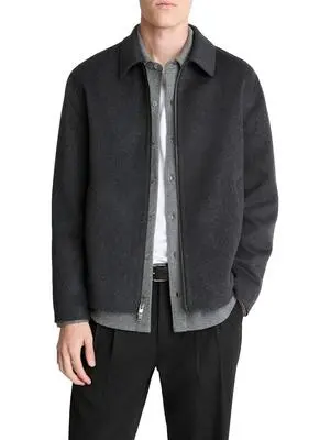 Vince Zip-front Wool-blend Jacket - Heather Black