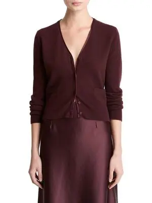 Vince Wool & Cashmere Blend Cardigan - Oxblood