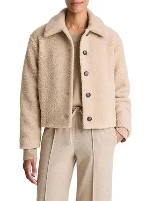 Vince Vince Collared Sherpa Jacket Marzipan