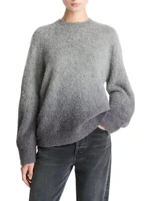 Vince Ombré Alpaca & Wool-blend Crew Neck Sweater - Grey Ombre