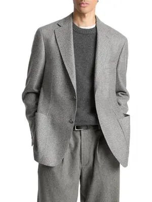 Vince Houndstooth Cashmere Relaxed Sport Coat - Grey/brown