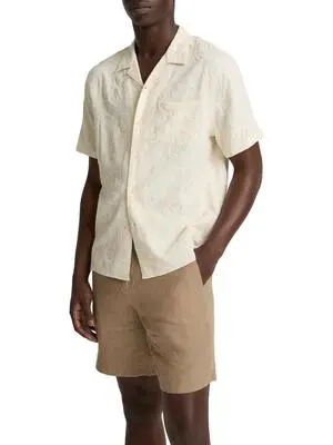 Vince Embroidered Floral Cabana Shirt - Blanco